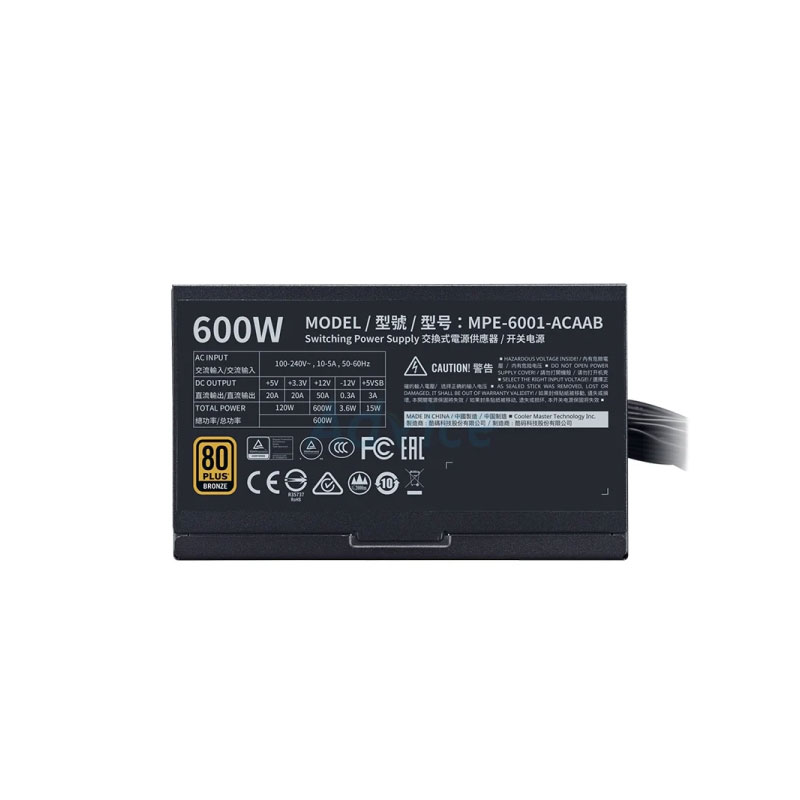 Power Supply Cooler Master 600W MWE Bronze Series