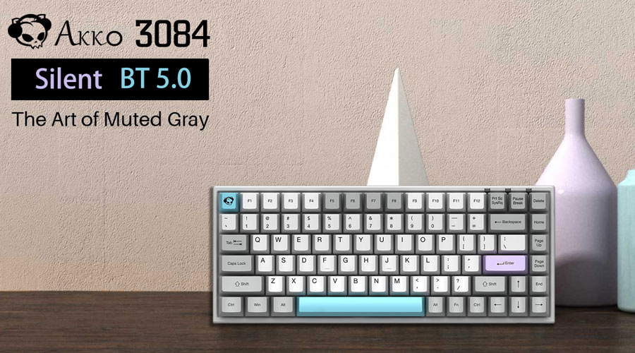 คีย์บอร์ด Akko 3084 Silent White Backlit Wireless Keyboard Akko Switch
