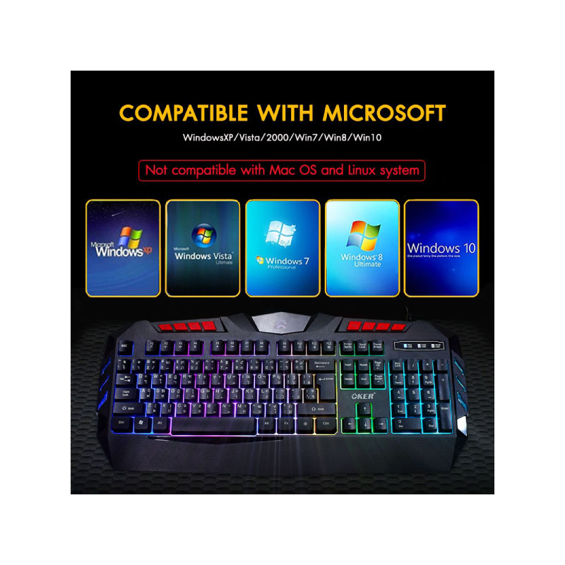คีย์บอร์ด OKER KM-986 RGB Gaming Keyboard