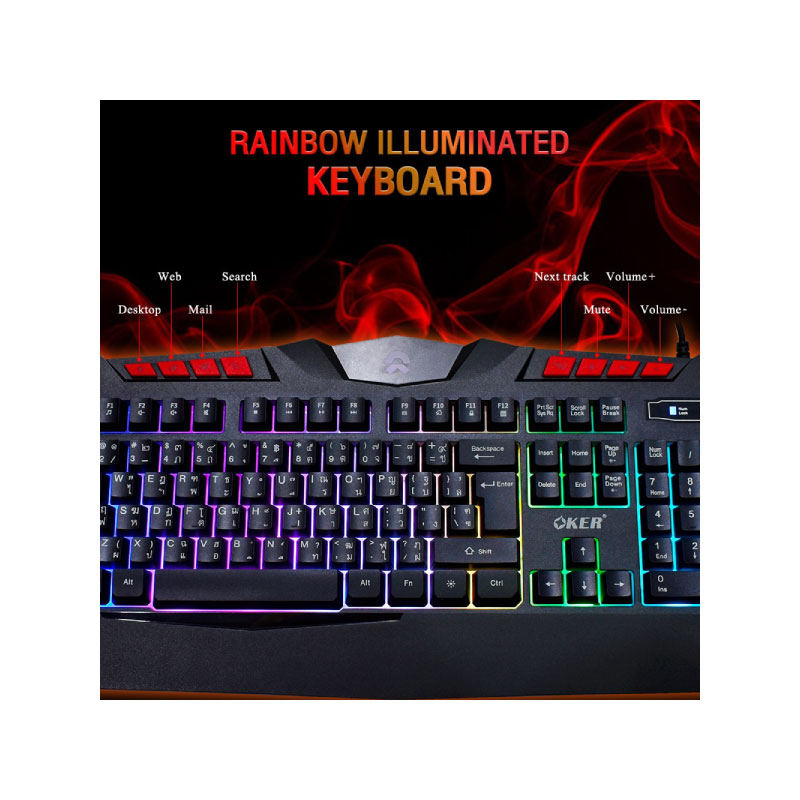 คีย์บอร์ด OKER KM-986 RGB Gaming Keyboard