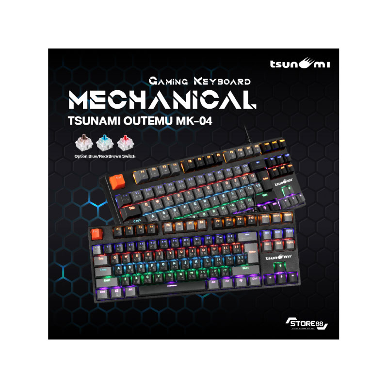 คีย์บอร์ด Tsunami Outemu MK-04 Youth Gray Gaming Keyboard