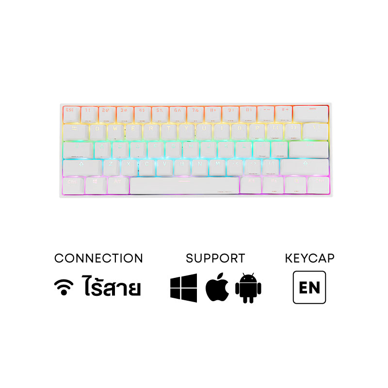 คีย์บอร์ดไร้สาย Anne Pro 2 ราคาดี ดีไซน์มินิมอล พร้อมไฟ RGB
