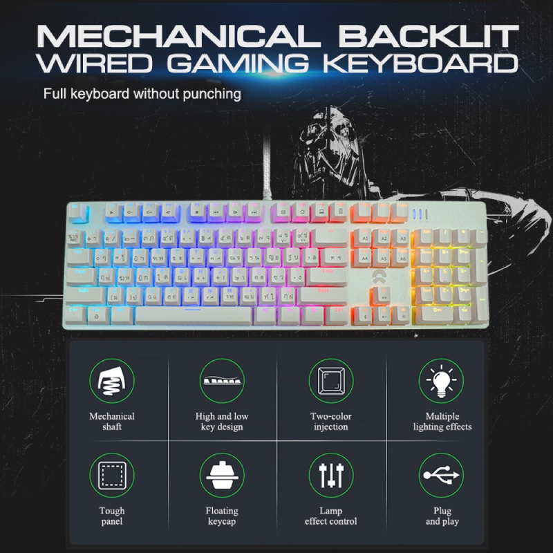 คีย์บอร์ด OKER K429 RGB Backlit Mechanical Gaming Keyboard (EN/TH)