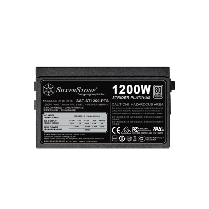 พาวเวอร์ซัพพลาย Silver Stone Strider ST1200-PTS 1200W 80 PLUS Platinum ...