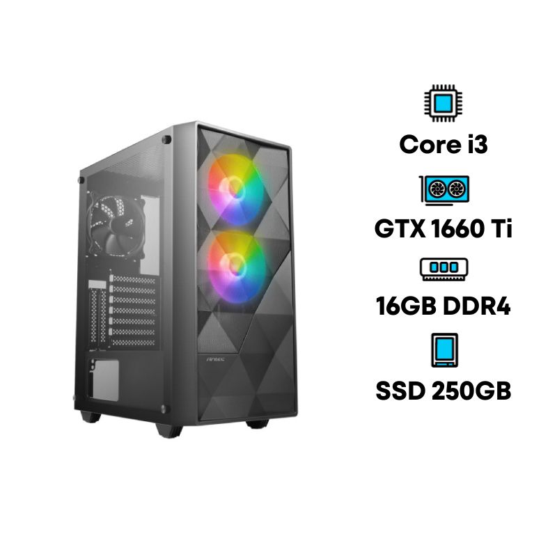 iHAVECPU Intel Core i3-12100 GTX 1660 TI Set 68 Computer Set