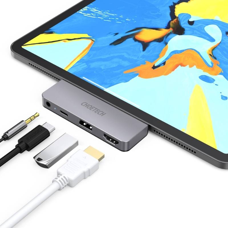ตัวแปลง Choetech M13 4-in-1 4K 60HZ HDMI USB-C Hub for iPad