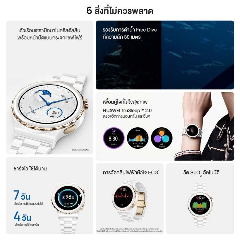 นาฬิกา Huawei WATCH GT 3 Pro Ceramic Smart Watch