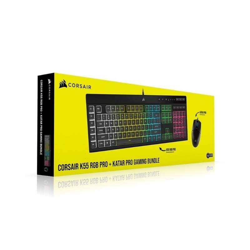 ชุดคีย์บอร์ดและเมาส์ Corsair K55 RGB PRO + KATAR PRO Gaming Set