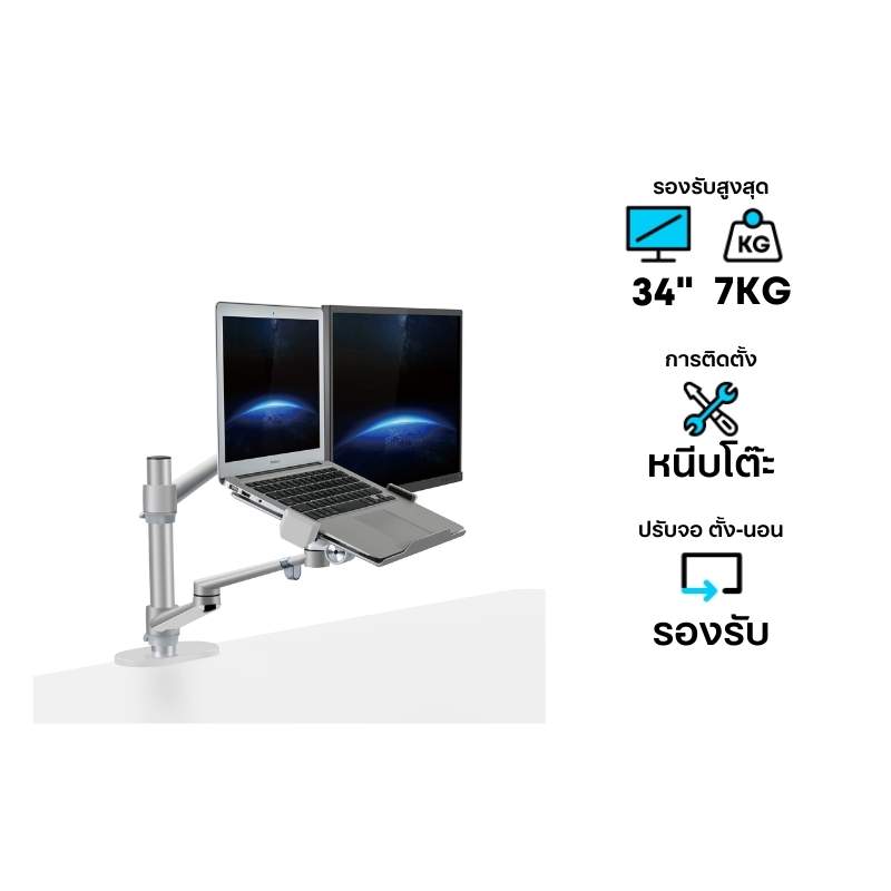 ขาตั้งจอคอมพิวเตอร์ ModernEgo 3 in 1 Multi-Mount Bracket Monitor Arm