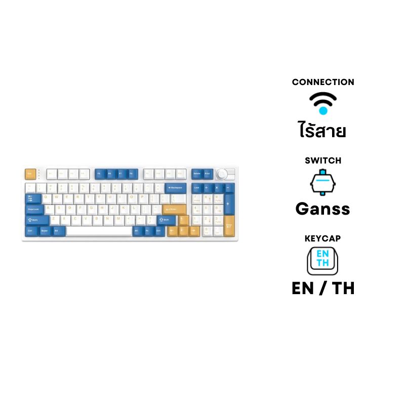 คีย์บอร์ด Hello Ganss HS98T Pro Wireless Mechanical Keyboard