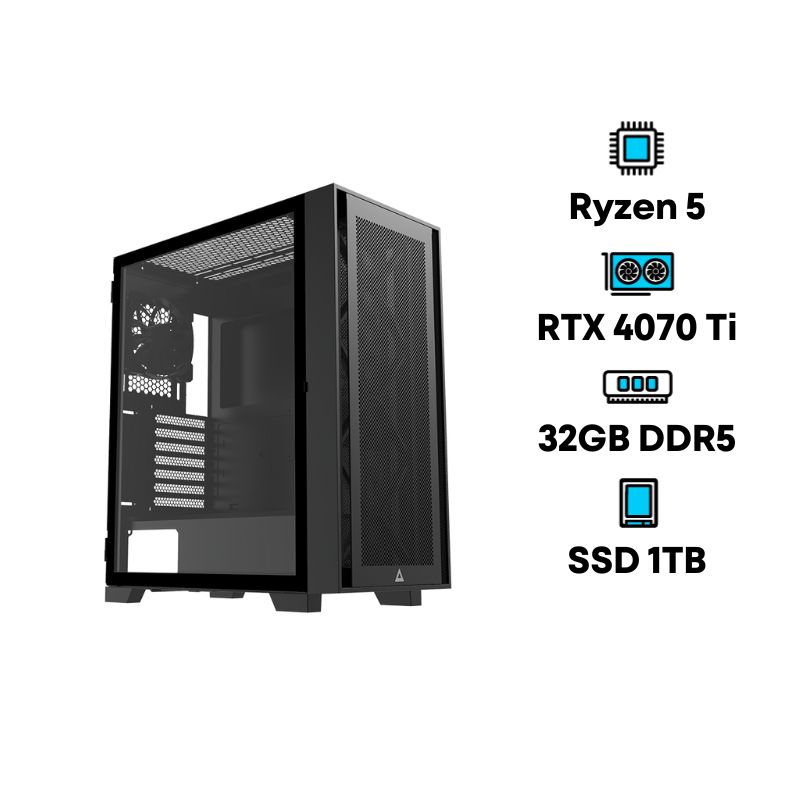 iHAVECPU x Mercular AMD Ryzen 5 7600X RTX 4070 Ti Pro Set 2 Computer Set