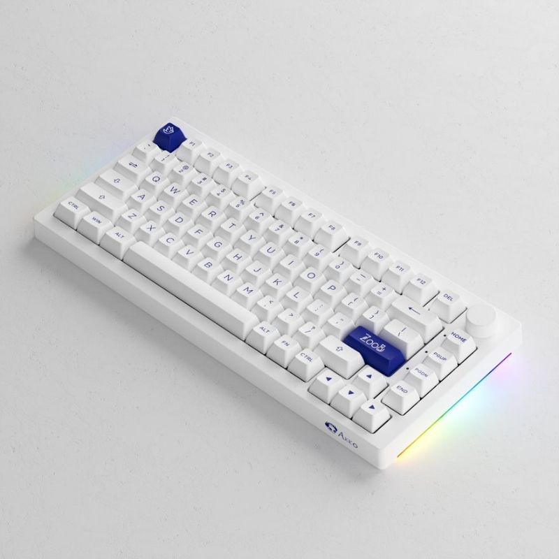 คีย์บอร์ด Akko 5075B Plus Blue on White Wireless Mechanical Keyboard (EN)
