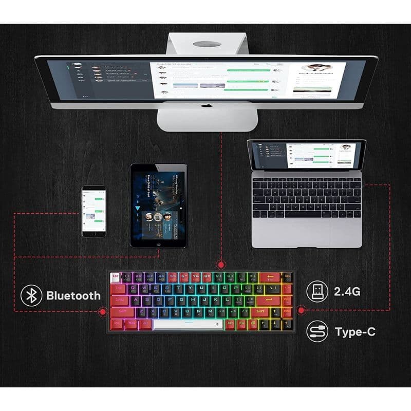 คีย์บอร์ด Redragon K631 Castor Pro Wireless Mechanical Gaming Keyboard ...