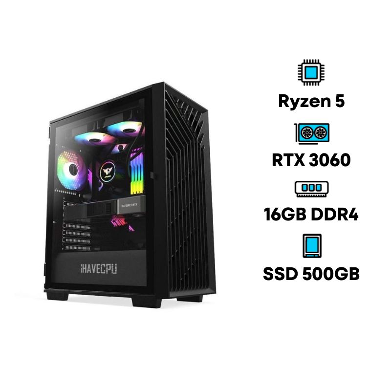 iHAVECPU x Mercular AMD Ryzen 5 5600X RTX 3060 Play Set 20 Computer Set