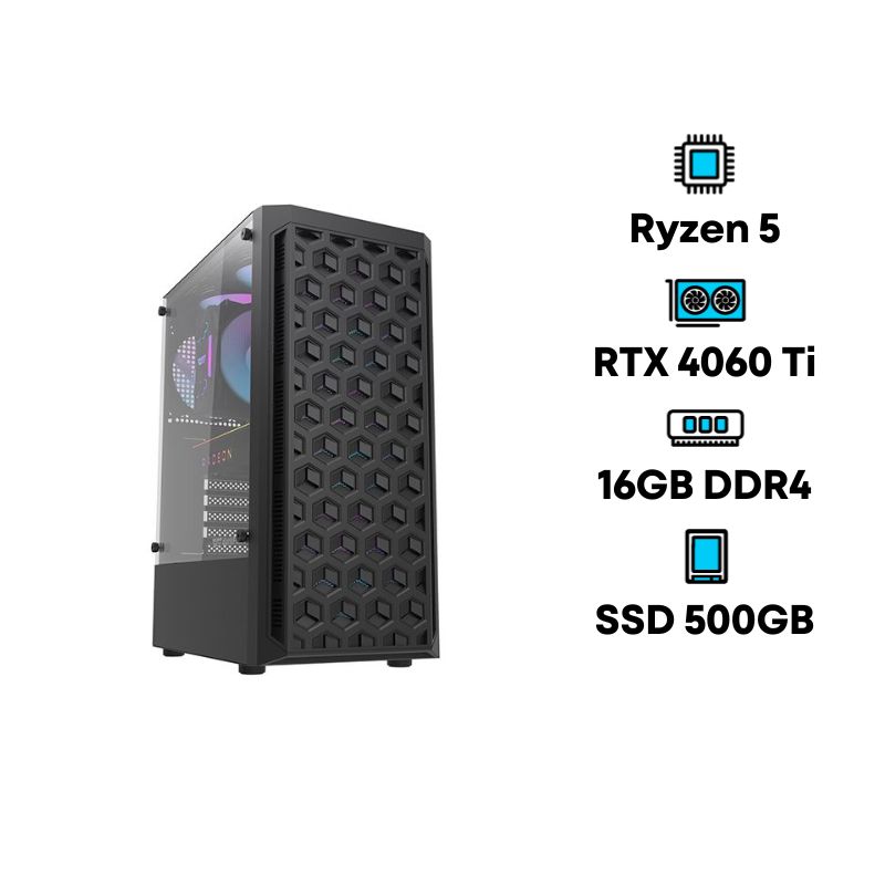iHAVECPU x Mercular AMD Ryzen 5 5600X RTX 4060 Ti Pro Set 17 Computer Set