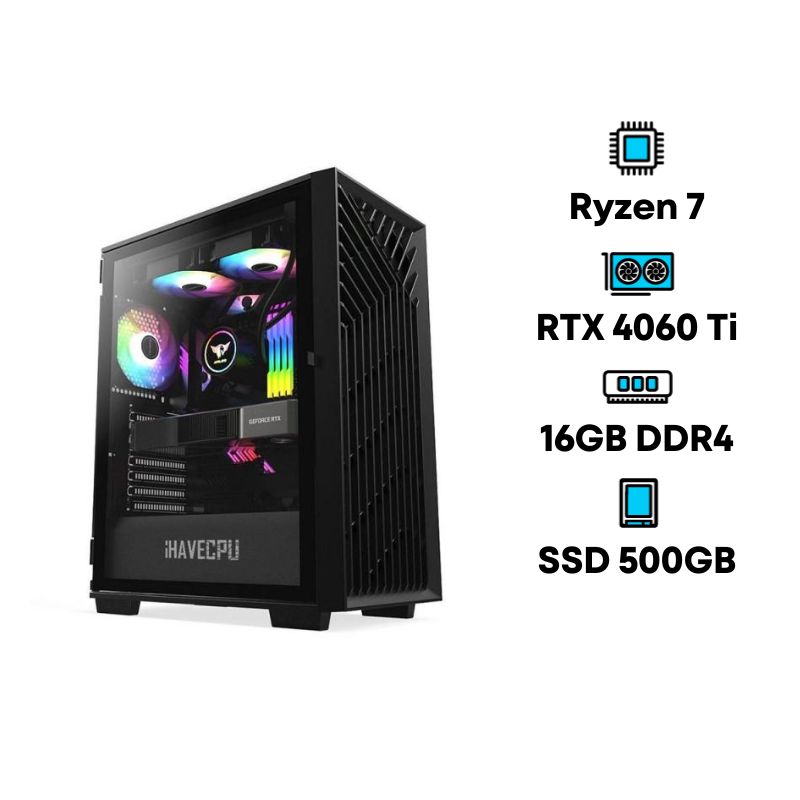iHAVECPU x Mercular AMD Ryzen 7 5800X RTX 4060 Ti Pro Set 25 Computer Set