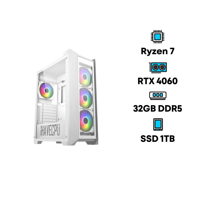 iHAVECPU x Mercular AMD Ryzen 7 7700X RTX 4060 Pro Set 46 Computer Set