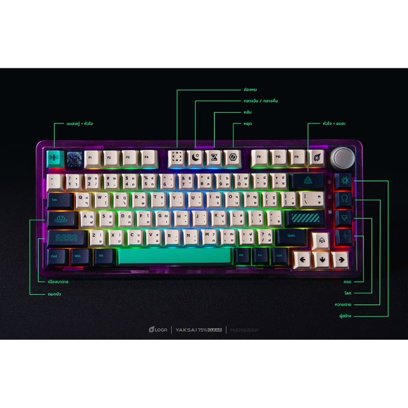 คีย์บอร์ด Loga Yaksa PRO 75% Clear Maiyarap Edition Wireless Mechanical Keyboard (EN/TH)